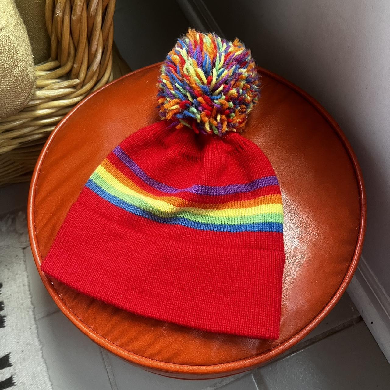 Vintage rainbow winter hat - Depop