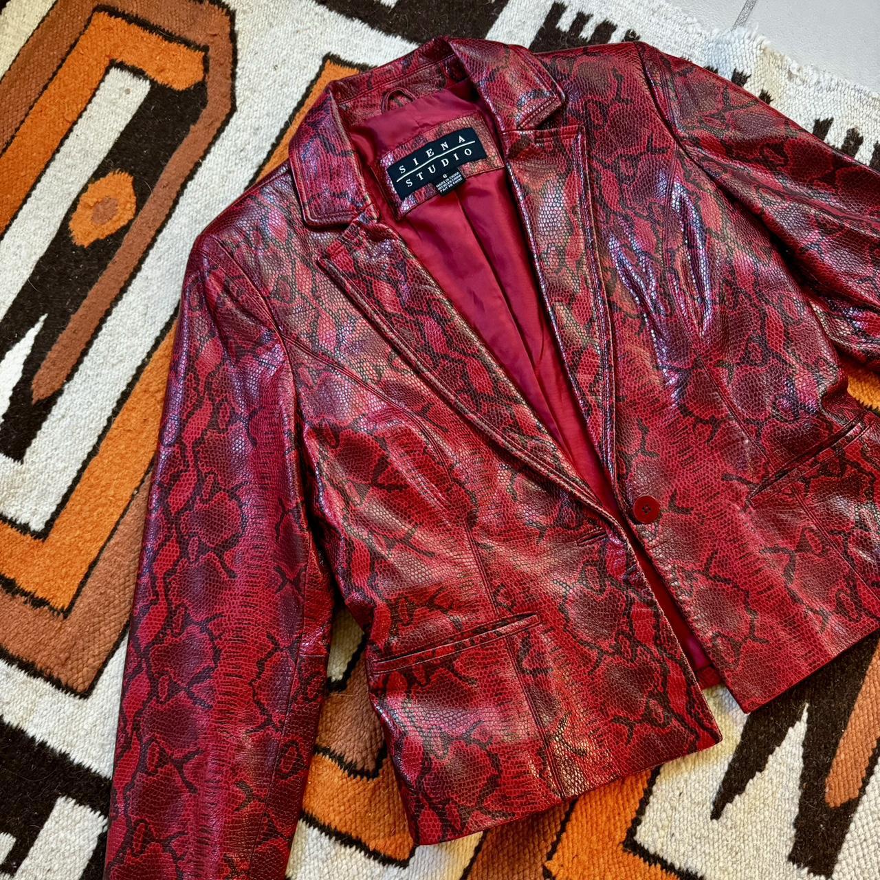 Est. 90’s snakeskin blazer/jacket, fits a modern... | Depop