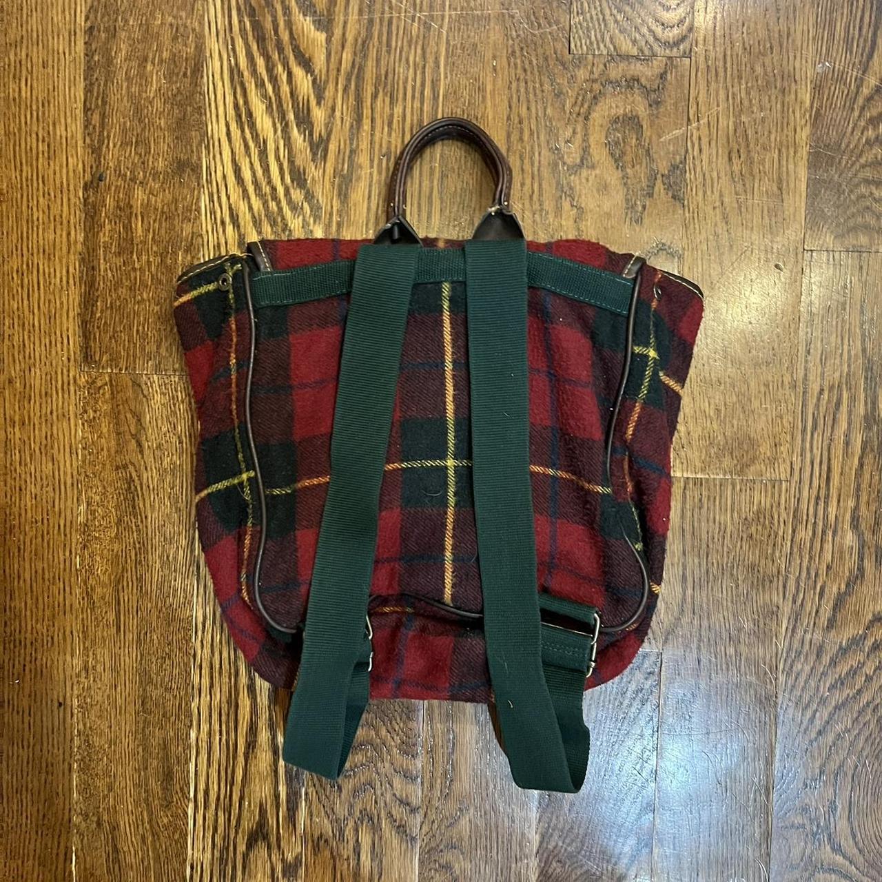 Vintage 90s Flannel Gap Backpack with buckle straps... - Depop