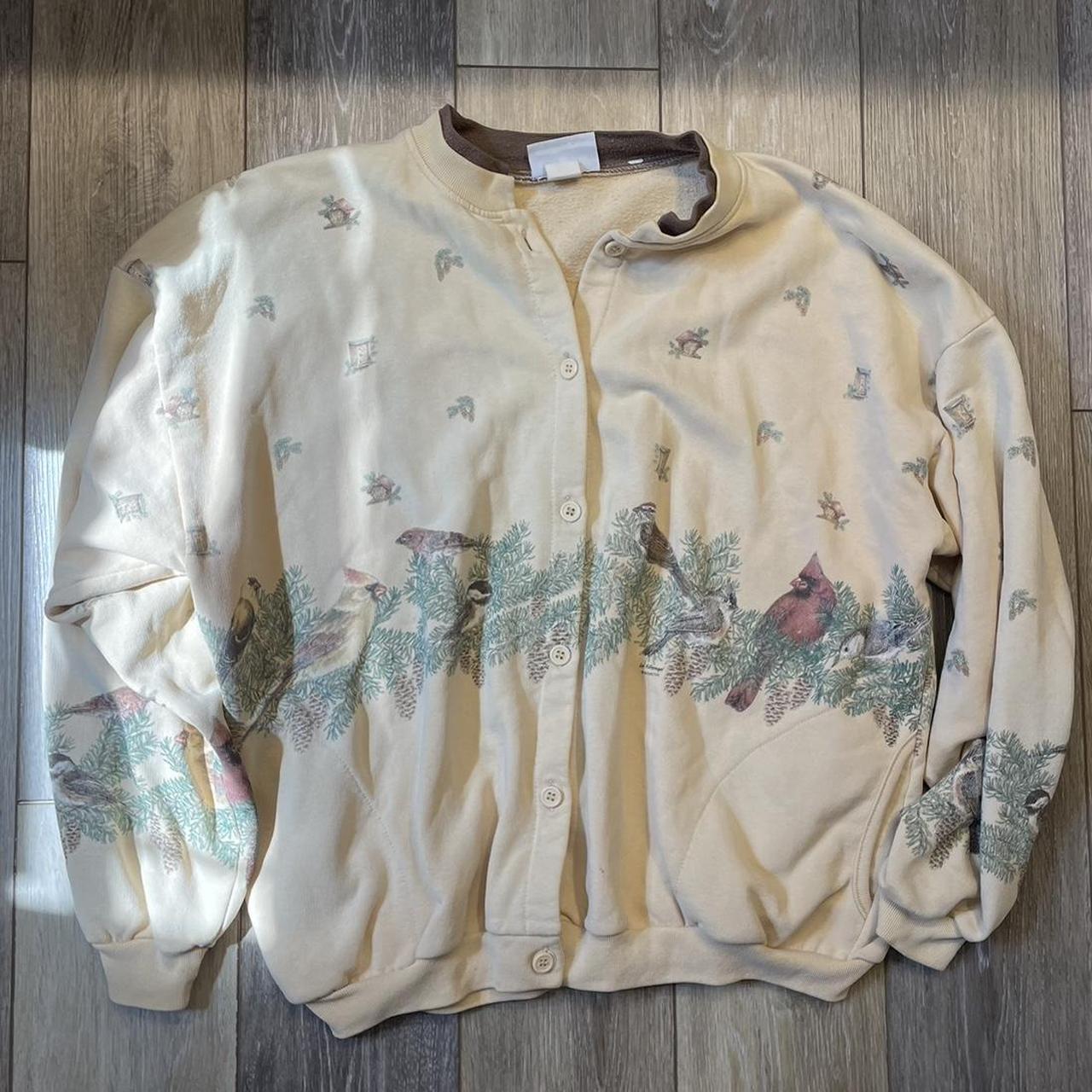 Super Vintage Bird Cardigan (TAGGED XL) -clean... - Depop