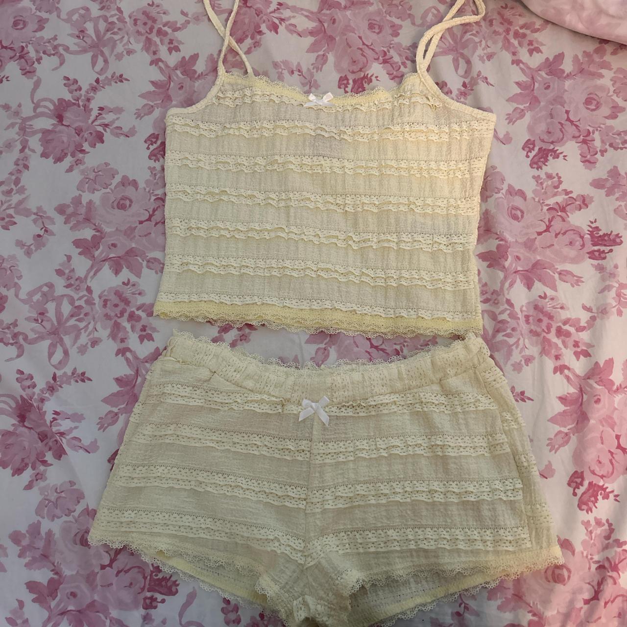 yellow edikted pj set. - Depop