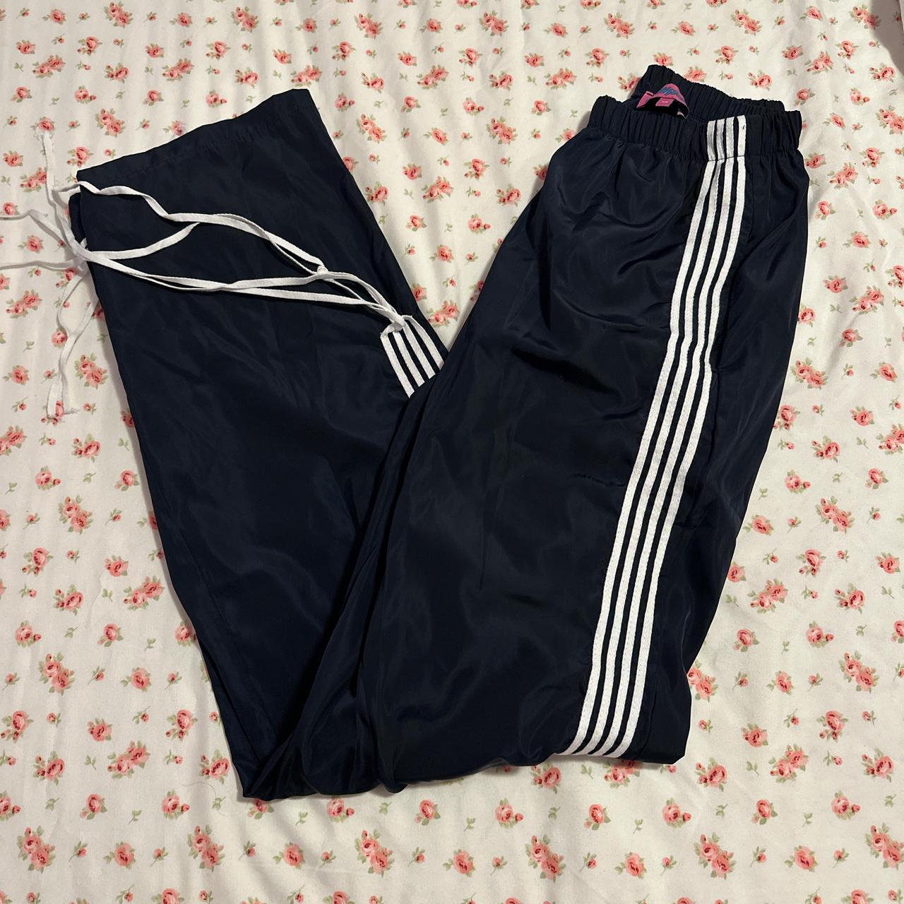 Edikted Remy Ribbon Track Pants NAVY / XS WORN ONCE... - Depop