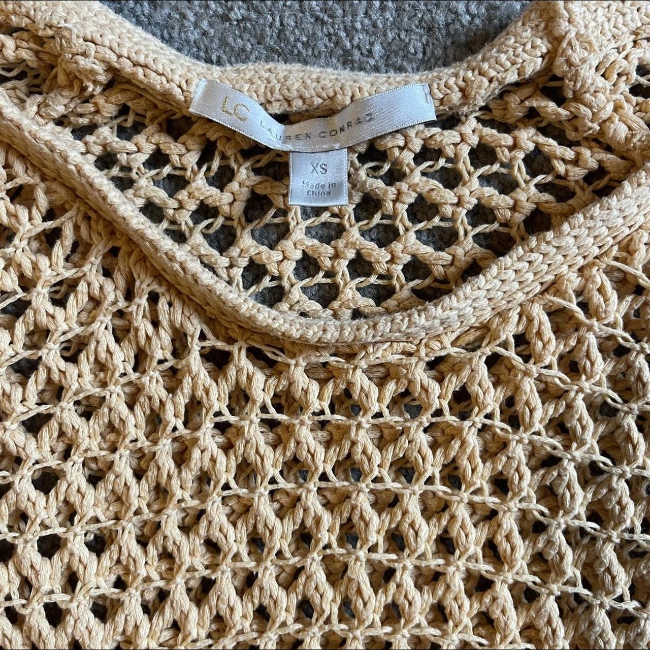 tan fishnet long sleeve top so cute and perfect for... - Depop