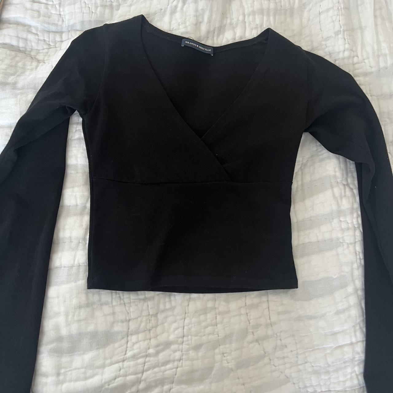 Brandy Melville black top -front is criss... - Depop