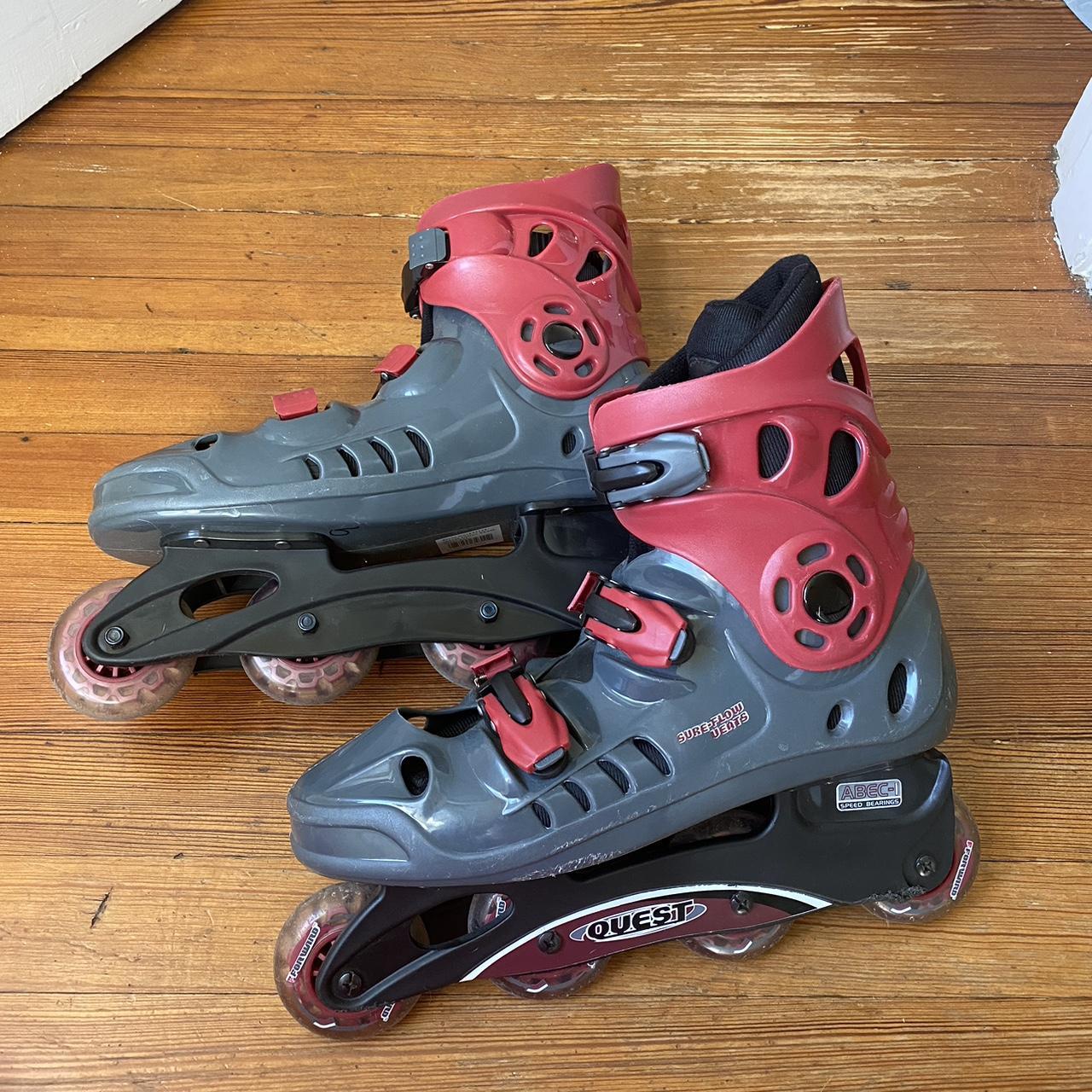 vintage retro kidcore skater red quest inline roller... - Depop