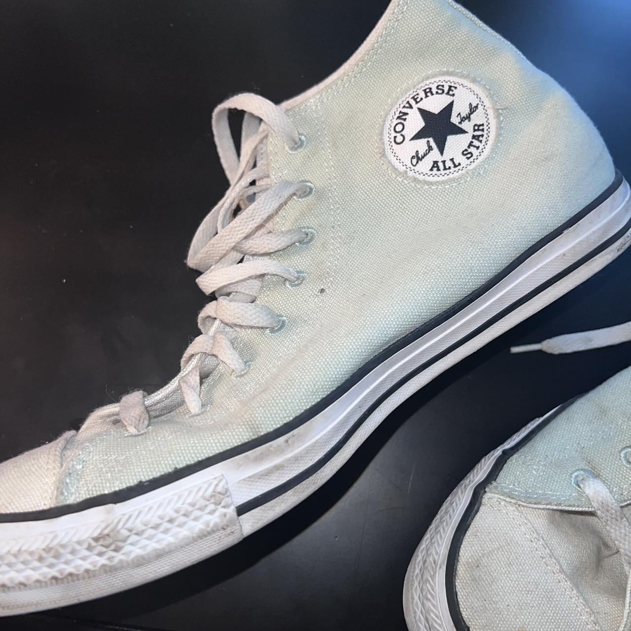 Light green converse. Size 11.5. Some marks and wear... - Depop
