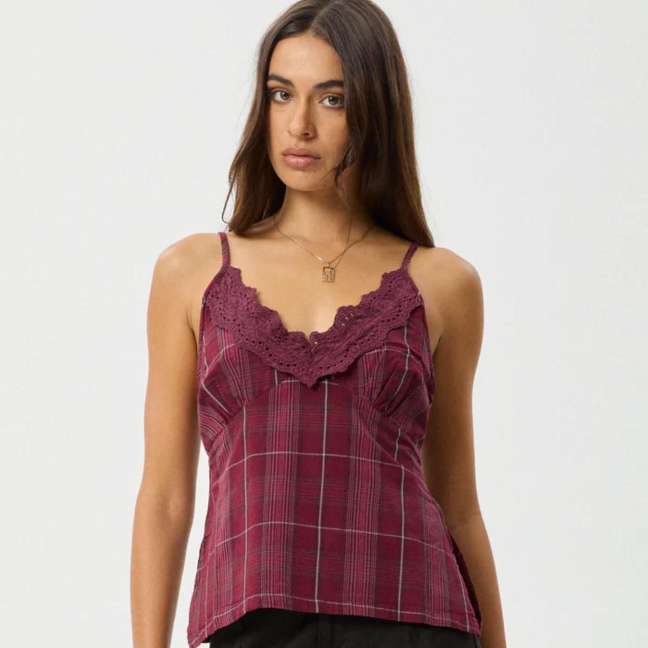 adorable port/red coloured cami, with tags never... - Depop