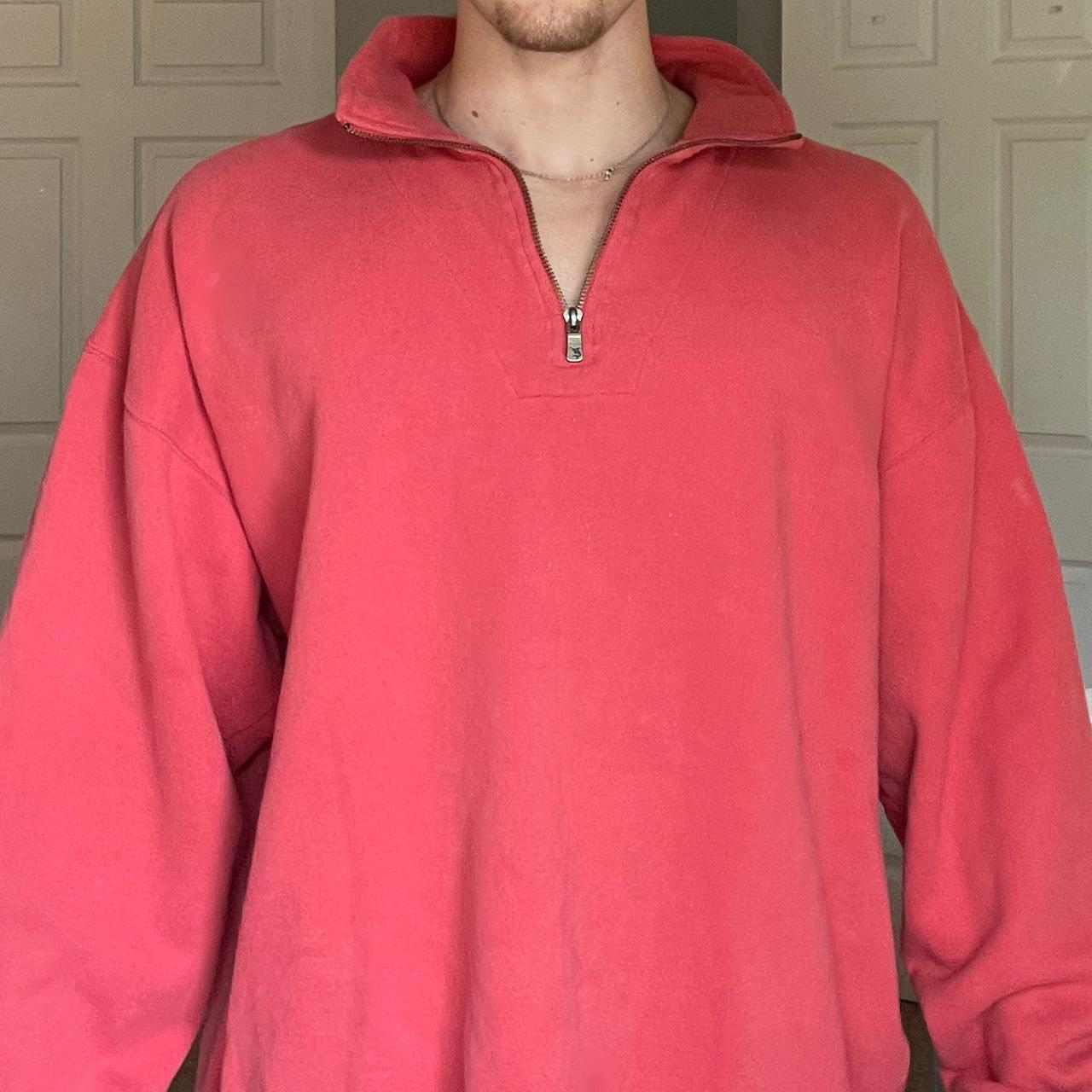 Red quarter zip perfect for fall Fits more like an... - Depop