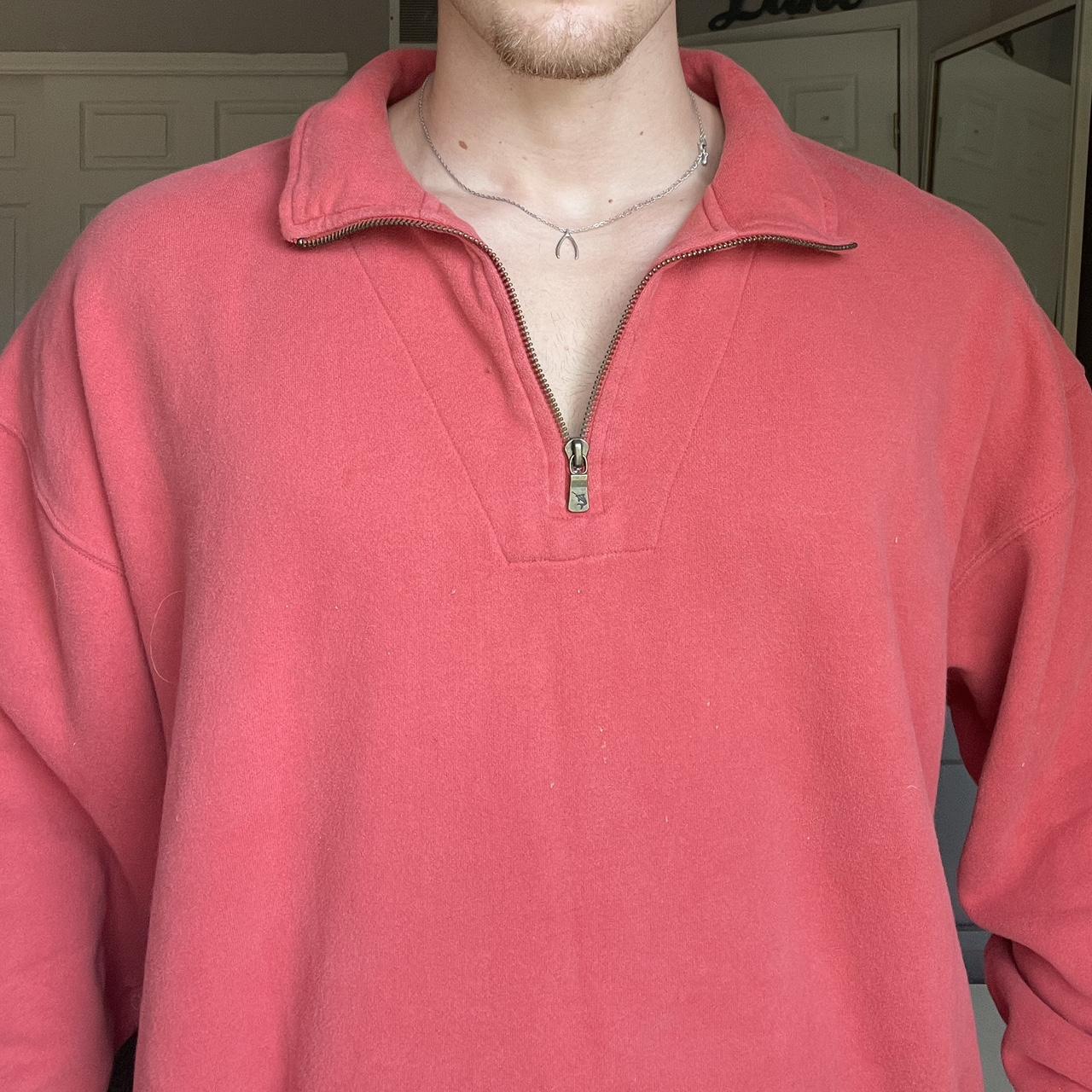 Red quarter zip perfect for fall Fits more like an... - Depop