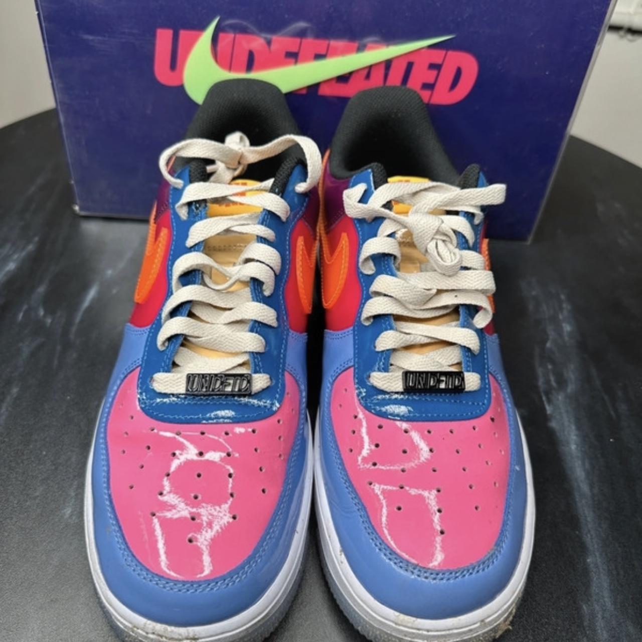 Nike AF1 x Undefeated Pink toe Size: UK 9... - Depop