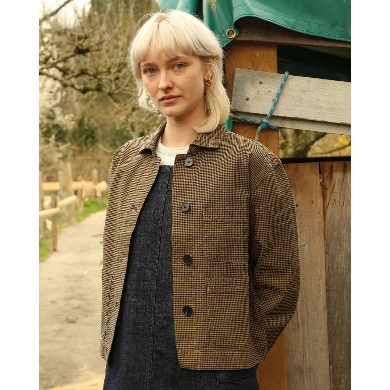 Toast Women's Brown and Blue Jacket | Depop