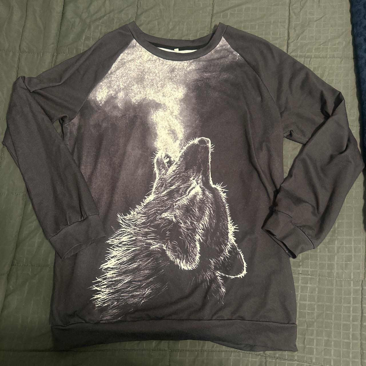 Emo Y2K wolf long sleeve #y2k #emo #goth... - Depop