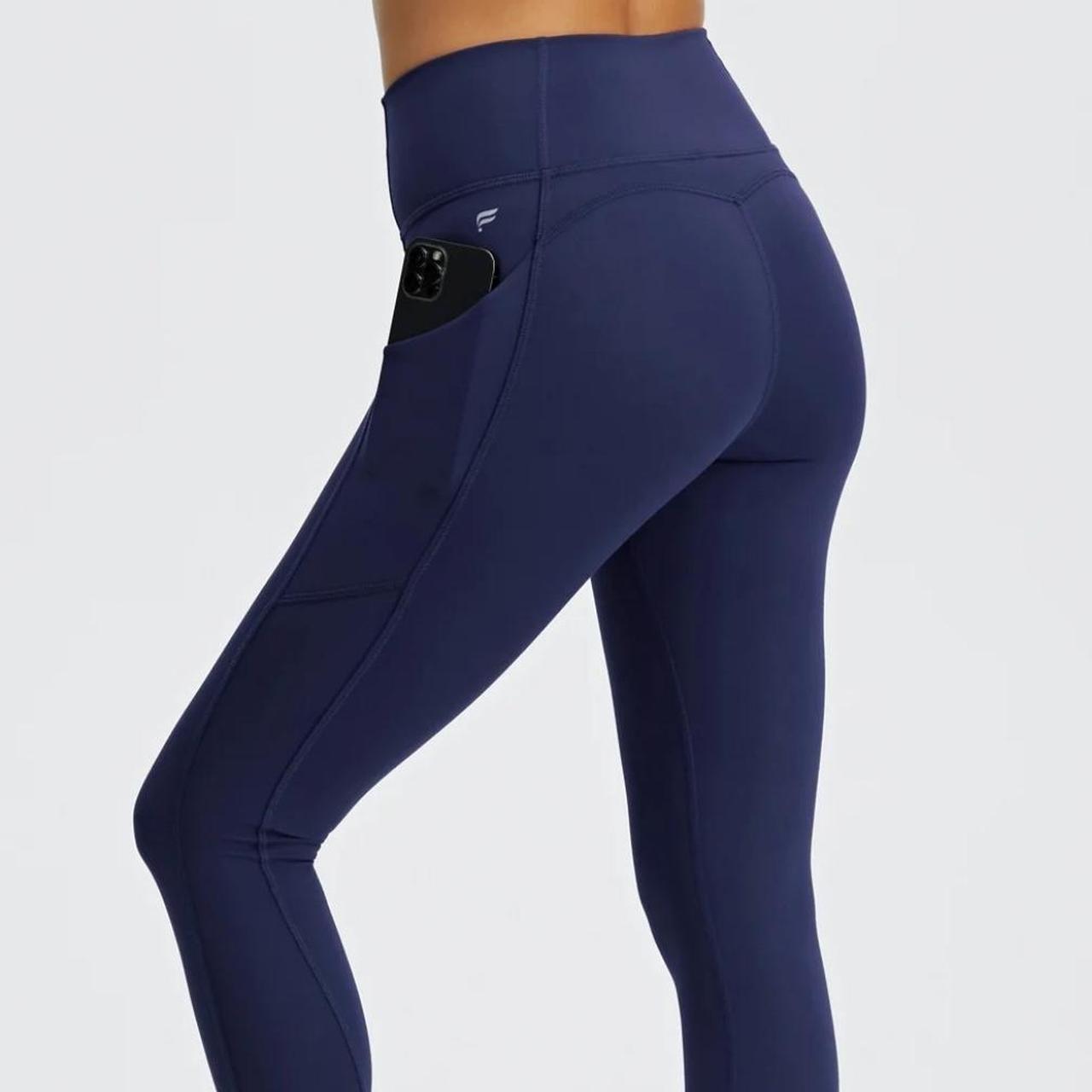 Fabletics navy blue leggings with pockets.... - Depop