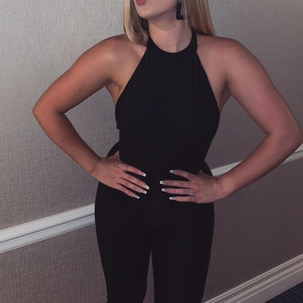 BABYBOO size large jumpsuit black shimmer bought for... - Depop
