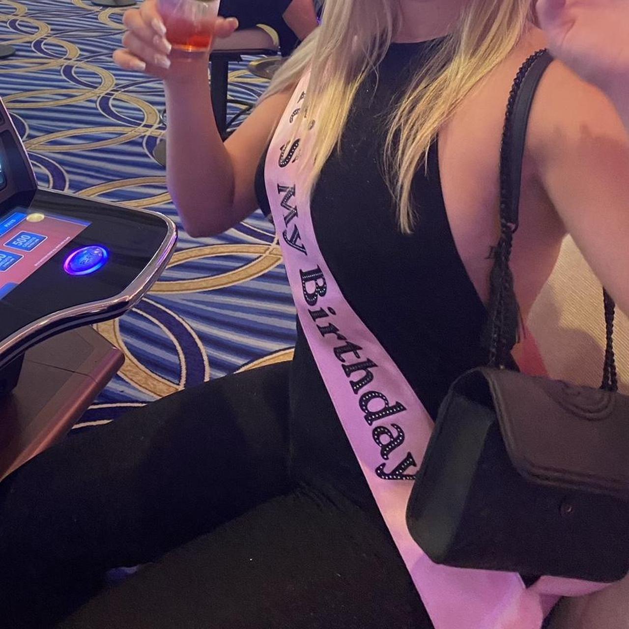 BABYBOO size large jumpsuit black shimmer bought for... - Depop