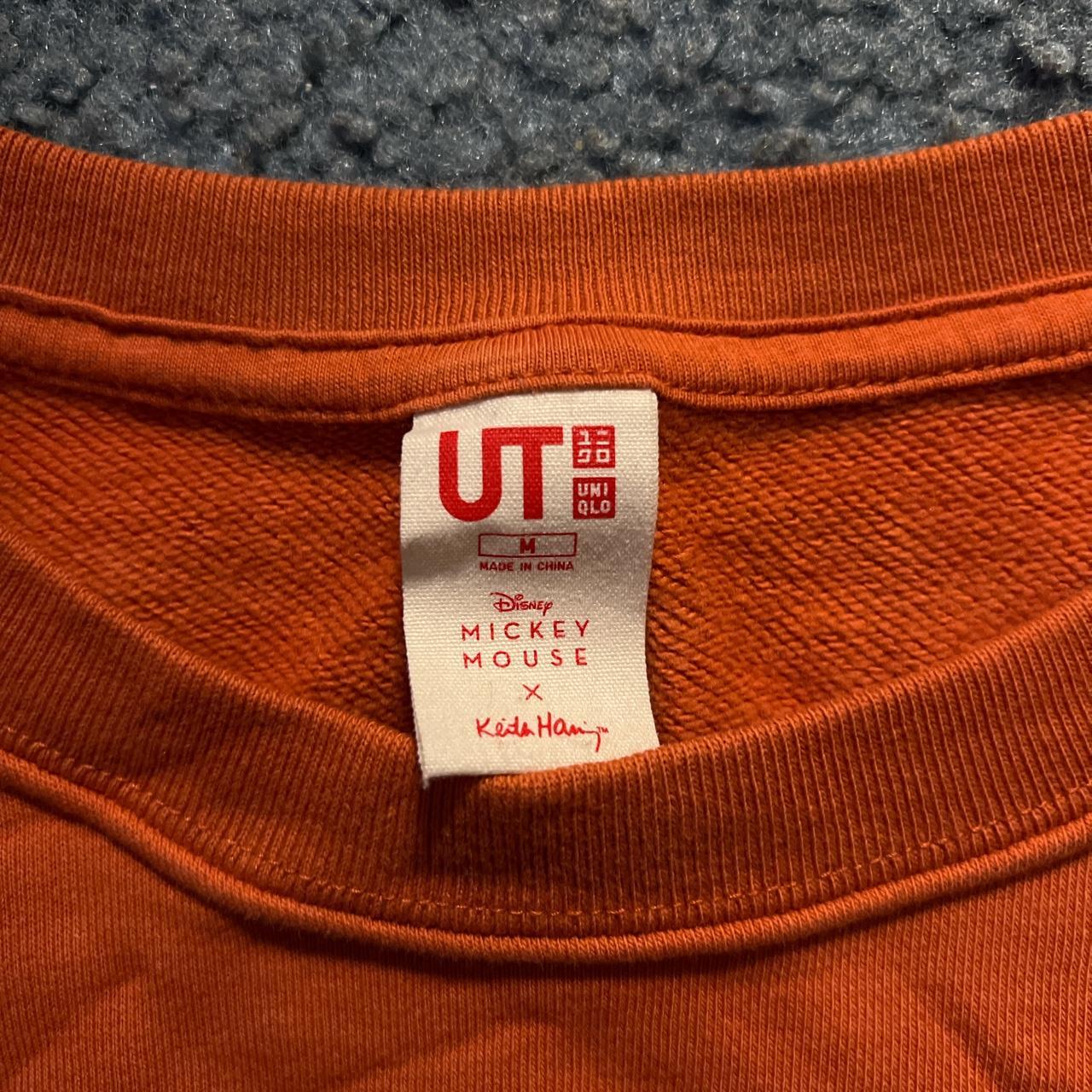 UNIQLO Men's Orange and White Hoodie | Depop