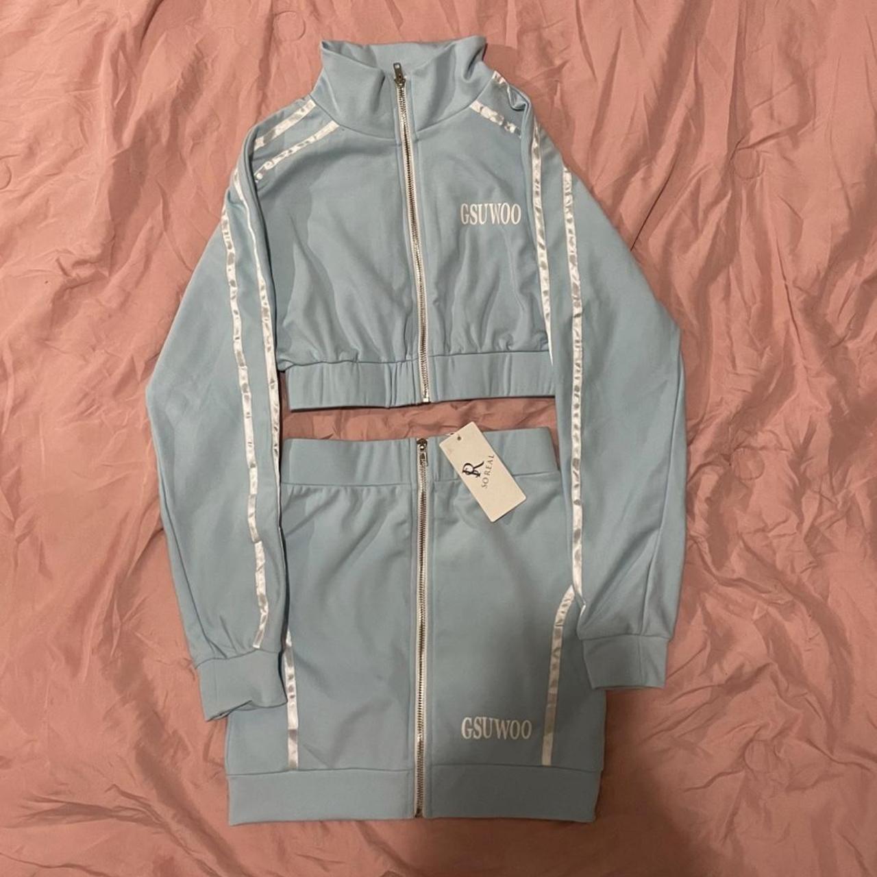 GSUWOO Blue Two Tone Skirt Set, never worn new with... - Depop