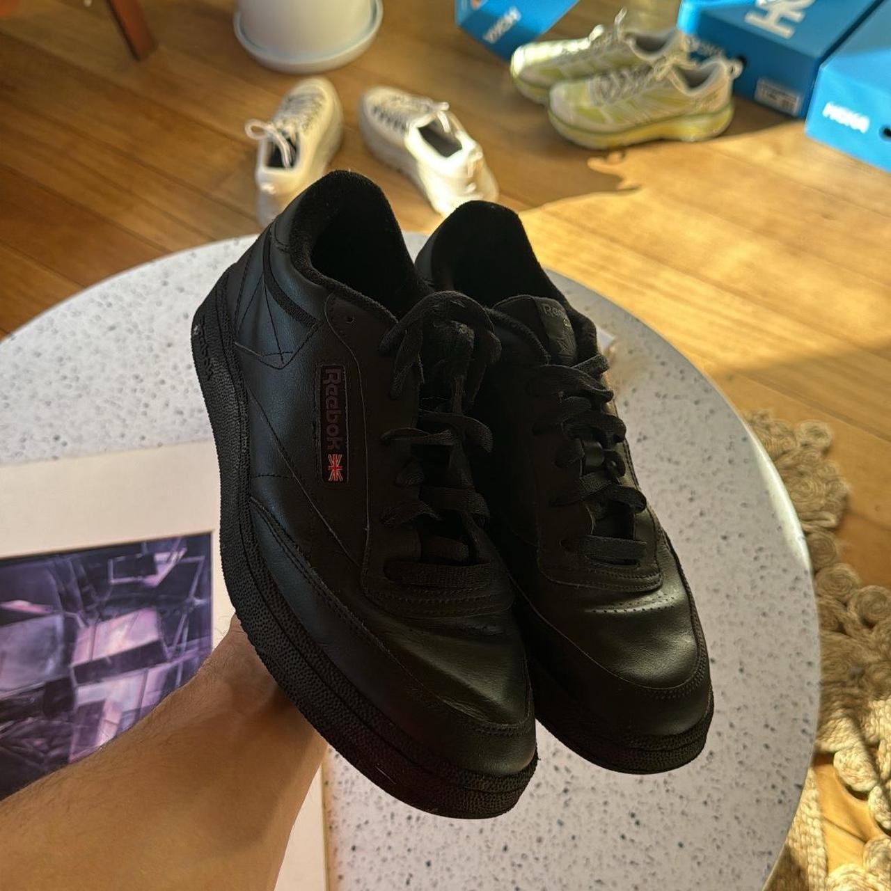 Reebok all black court shoes Us 11 - Depop