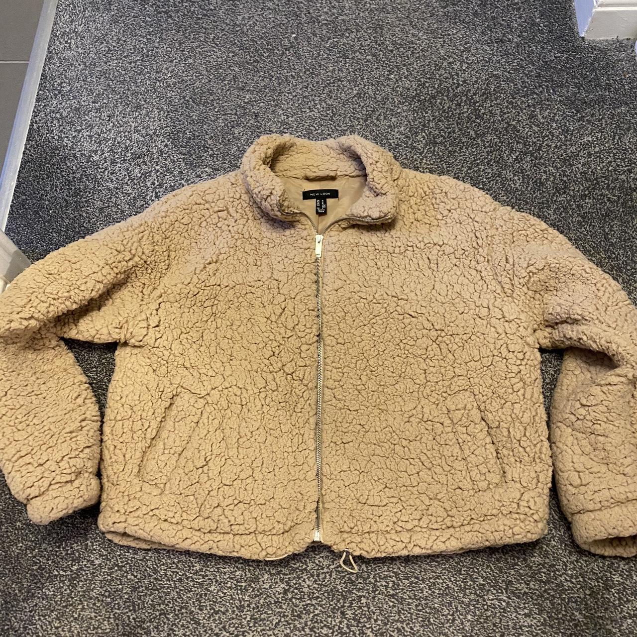 New Look borg zip up jacket in beige 💛 size Medium,... - Depop