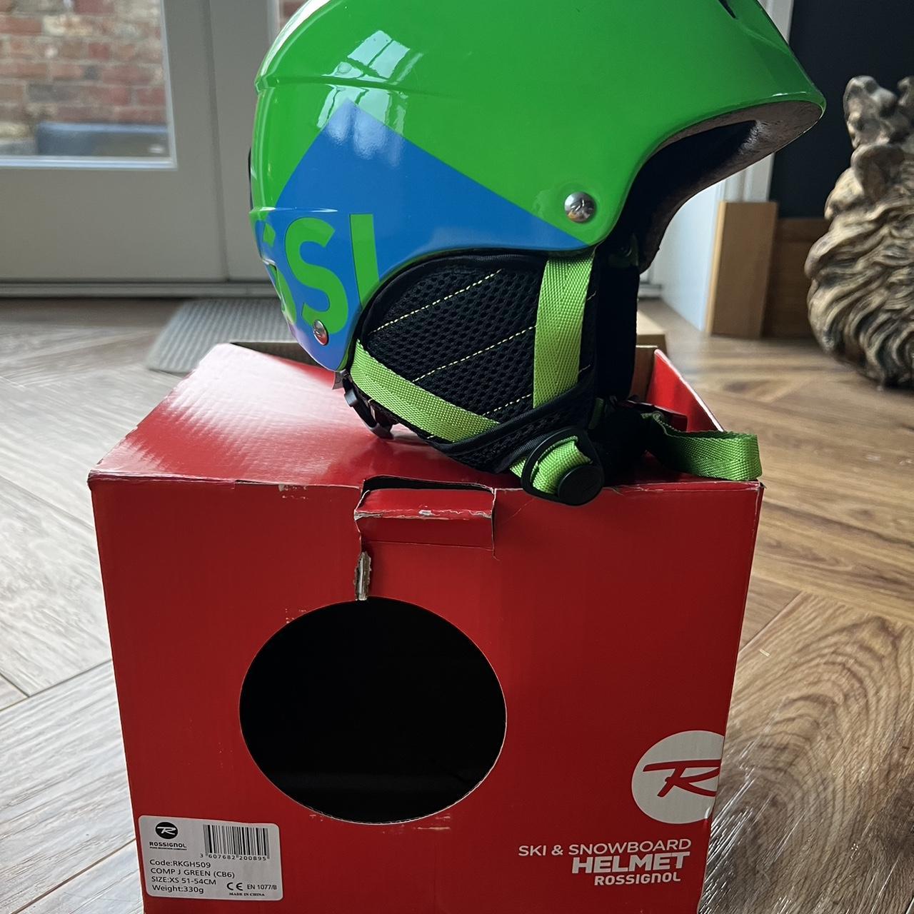 A great green and blue Rossignol ski helmet, used... - Depop