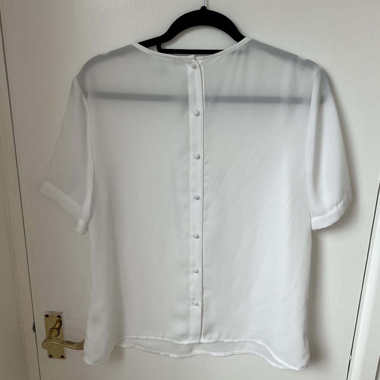 Next petite white button back blouse Worn a few... - Depop