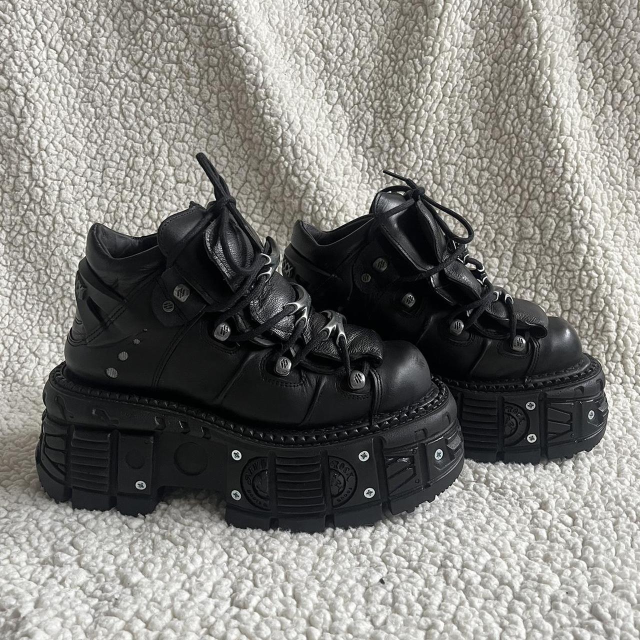 New Rock Women's Black Boots | Depop