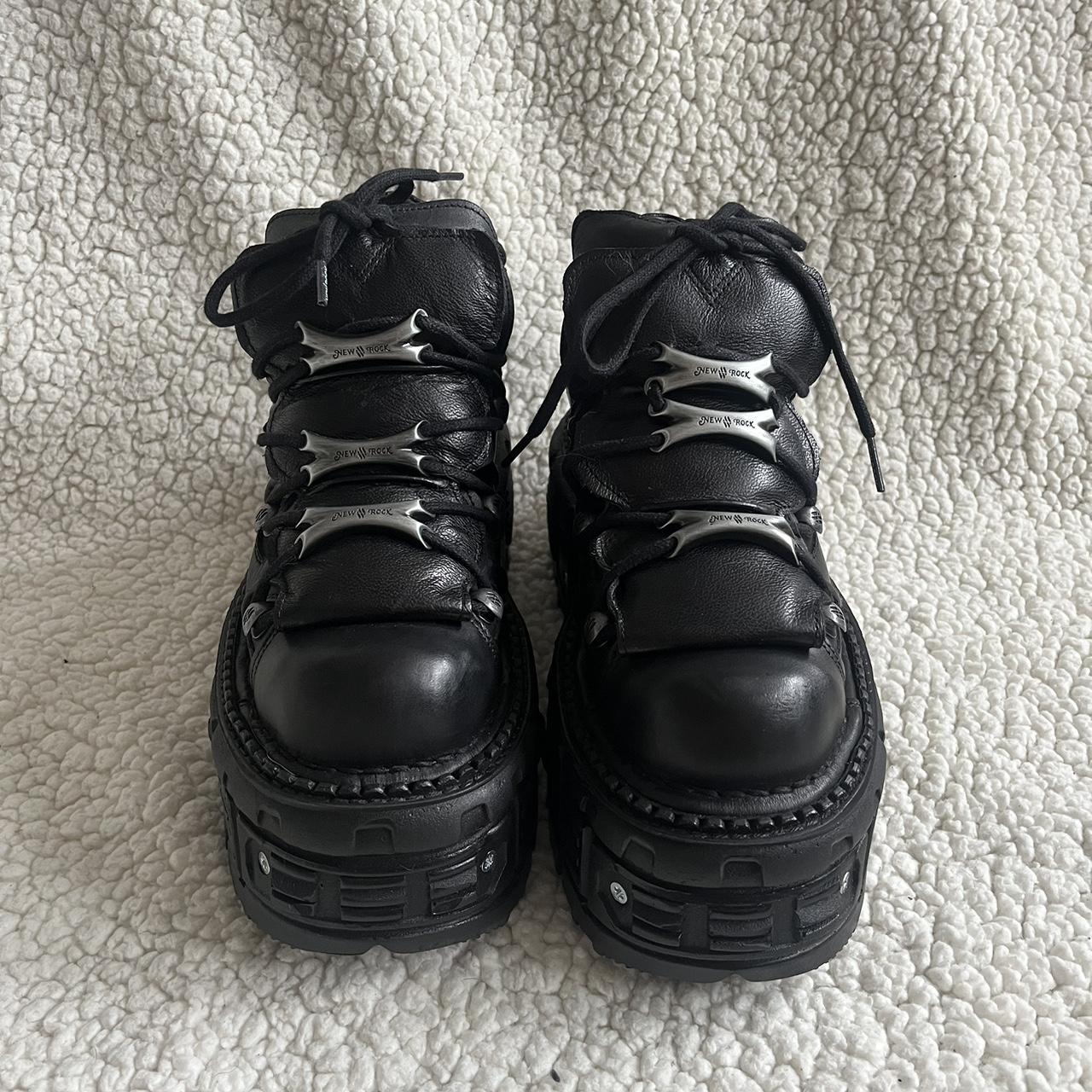 New Rock Women's Black Boots | Depop