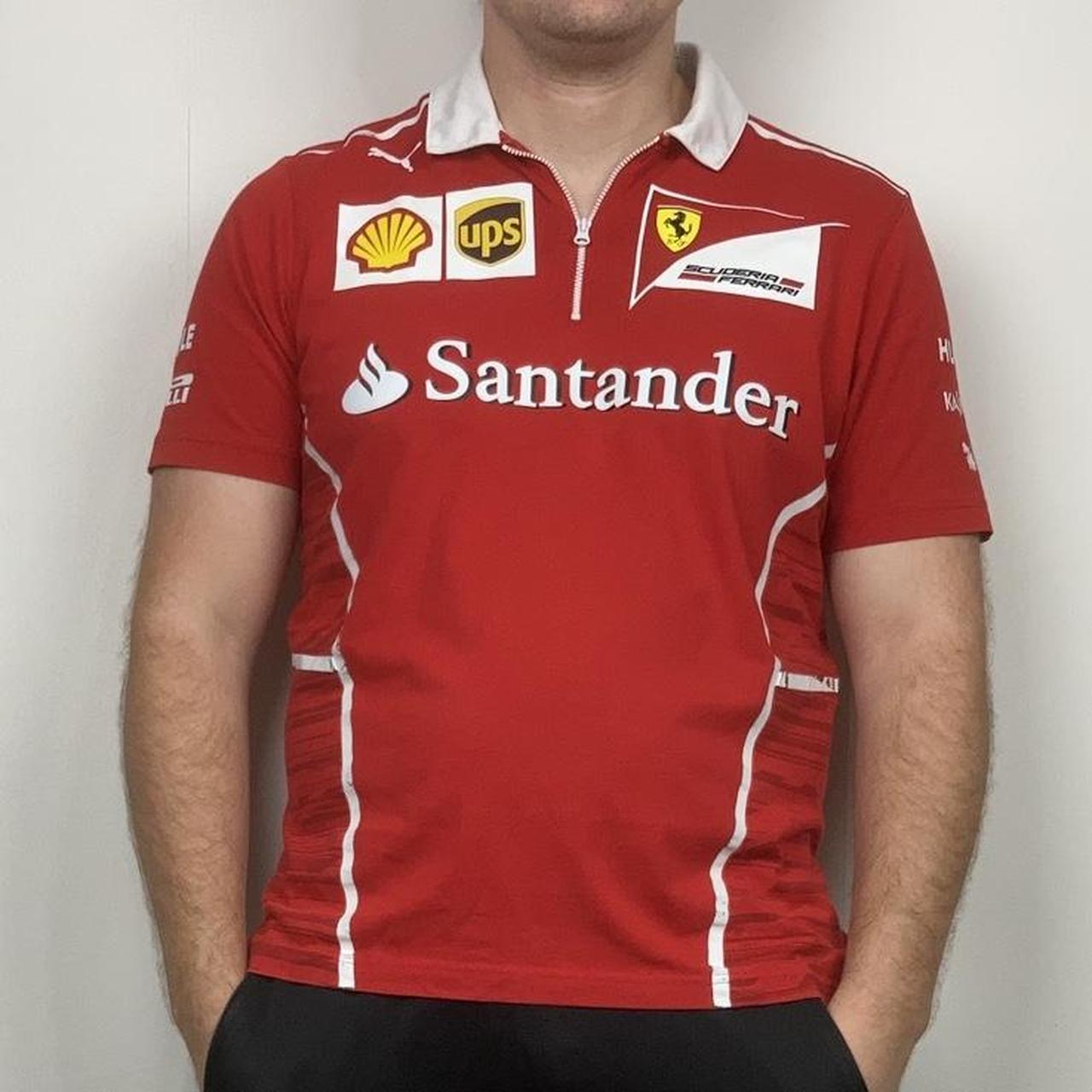 Ferrari Santander F1 Racing polo shirt Red... - Depop
