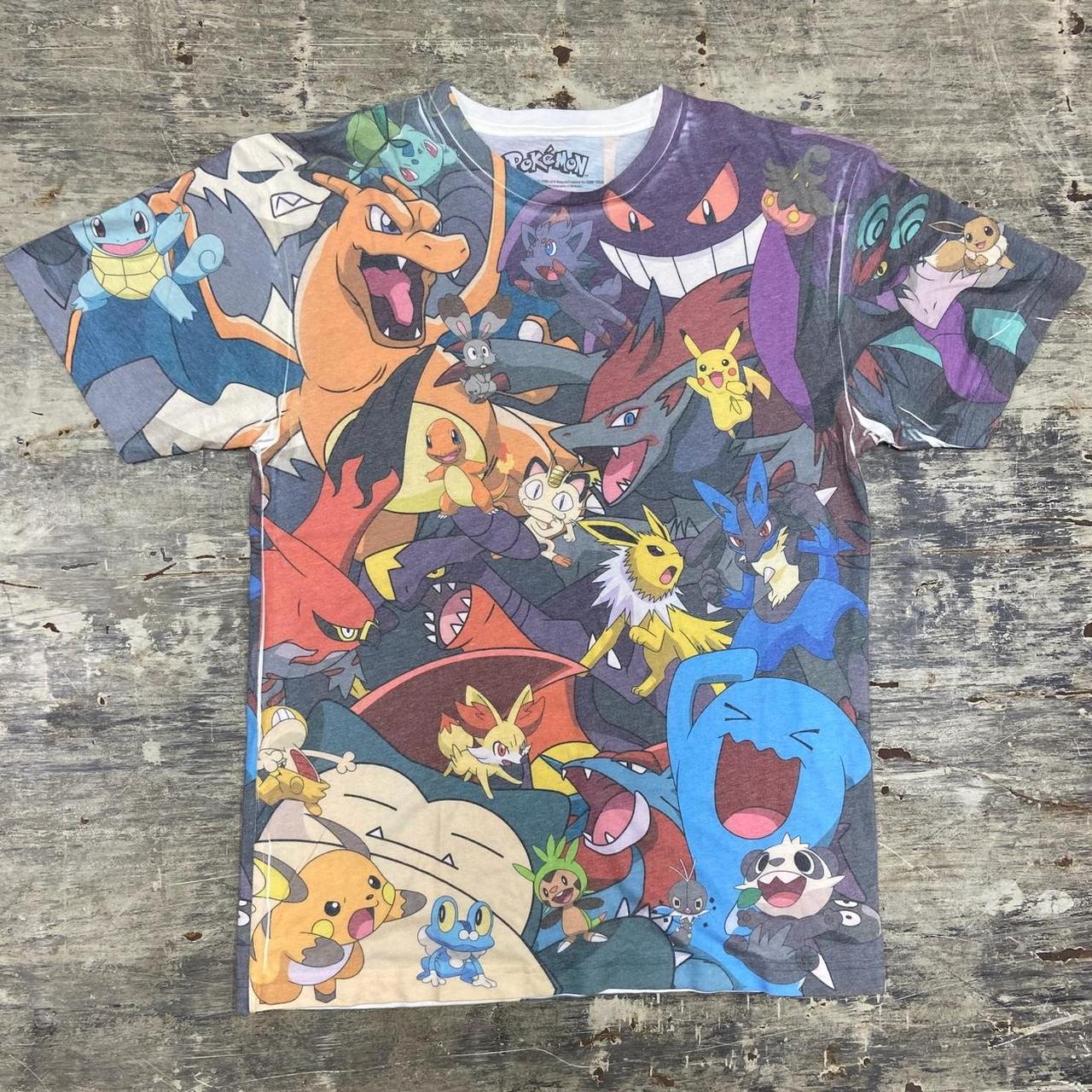 All over printed Pokémon shirt Good condition... - Depop