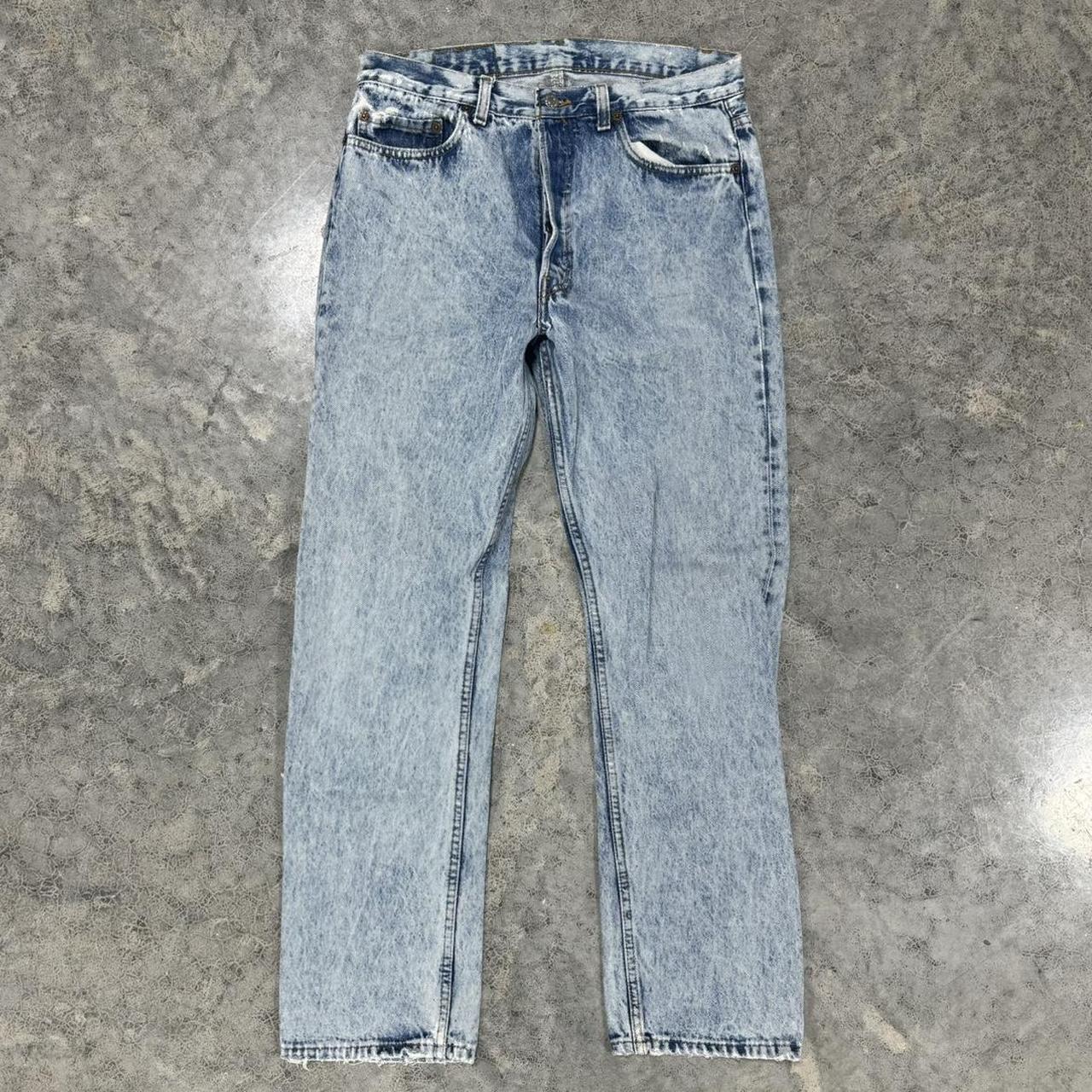 1987 Levi’s 501 straight leg jeans acid washed good... - Depop