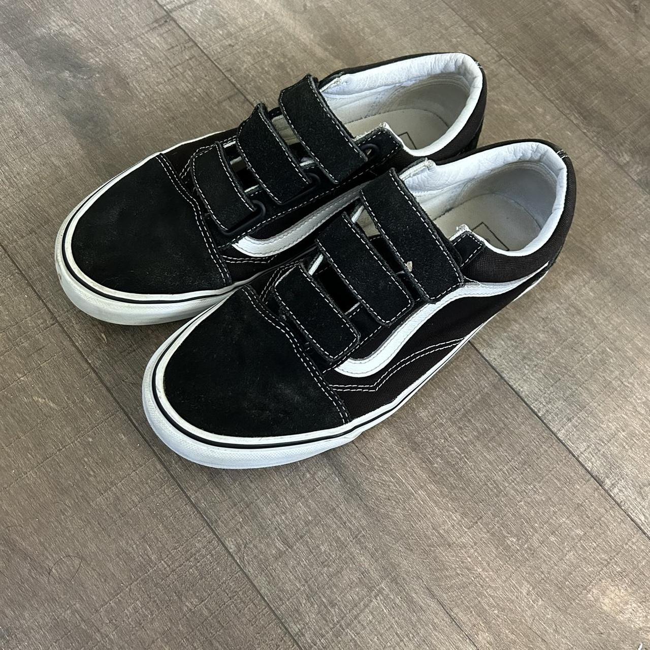 black velcro old skool vans size 10 w/8.5m - Depop