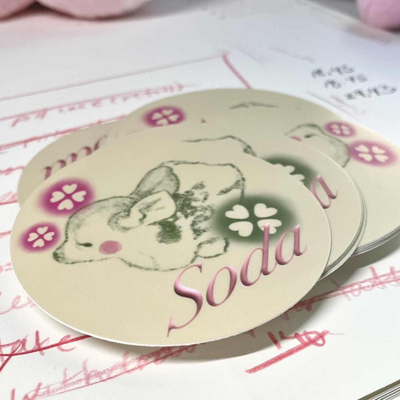 3x3” matte circle deer stickers cream base with... - Depop