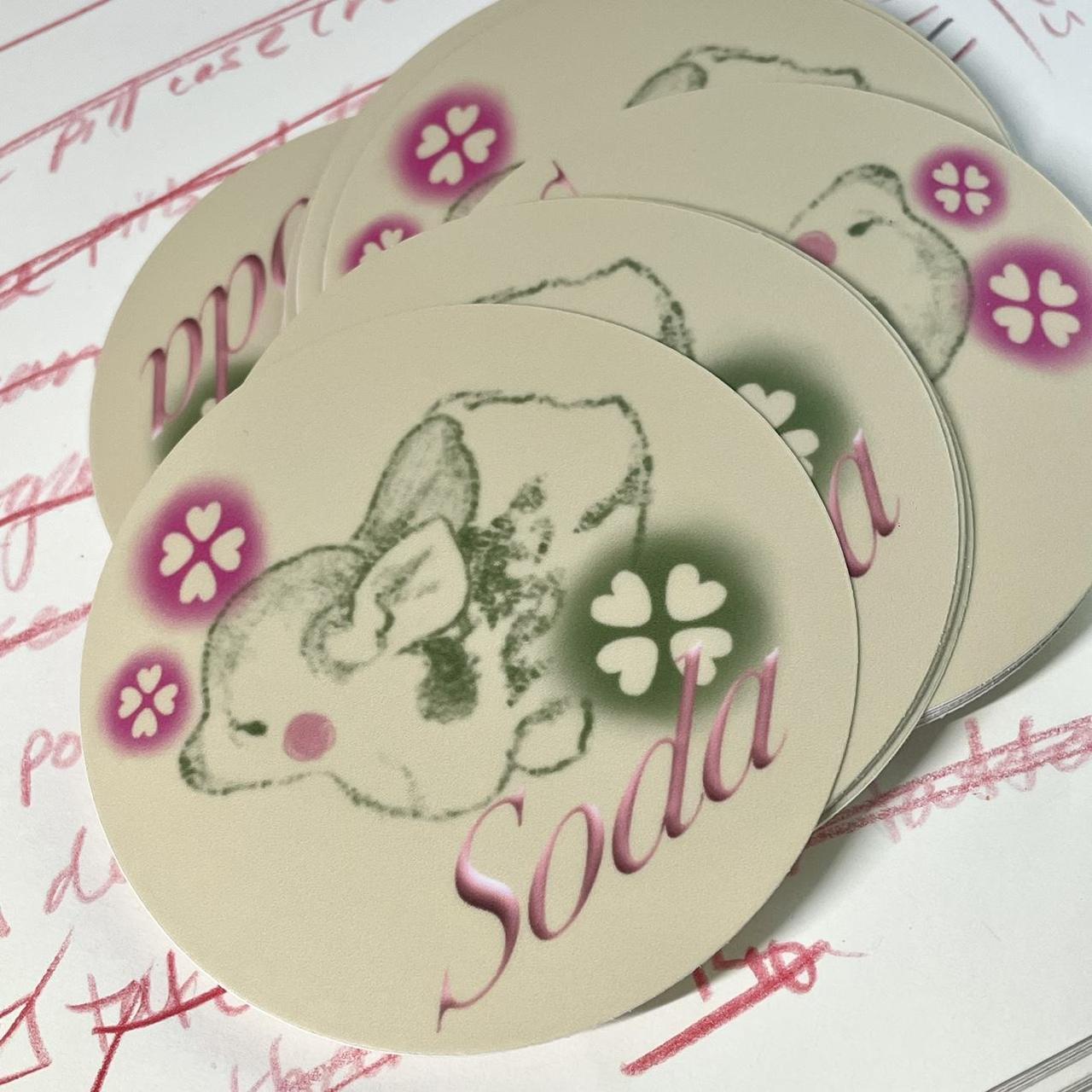 3x3” matte circle deer stickers cream base with... - Depop