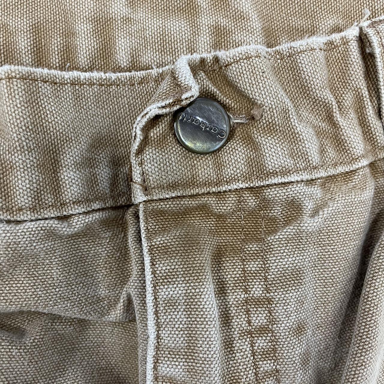 VINTAGE CARHARTT CARPENTER TAN SHORTS SIZE WHEN... - Depop