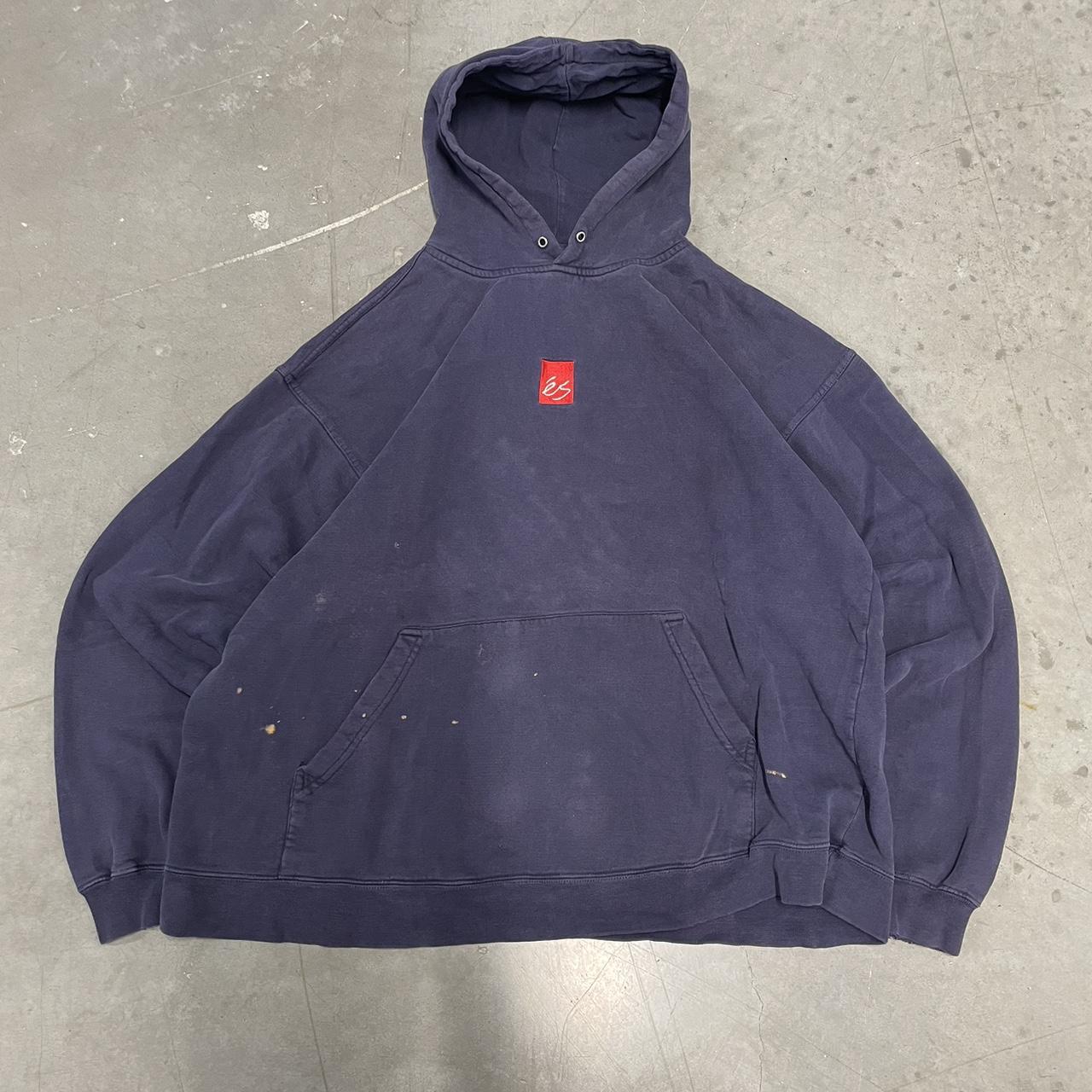 CRAZY 90’S FADED ES CENTER LOGO HOODIE SIZE... - Depop