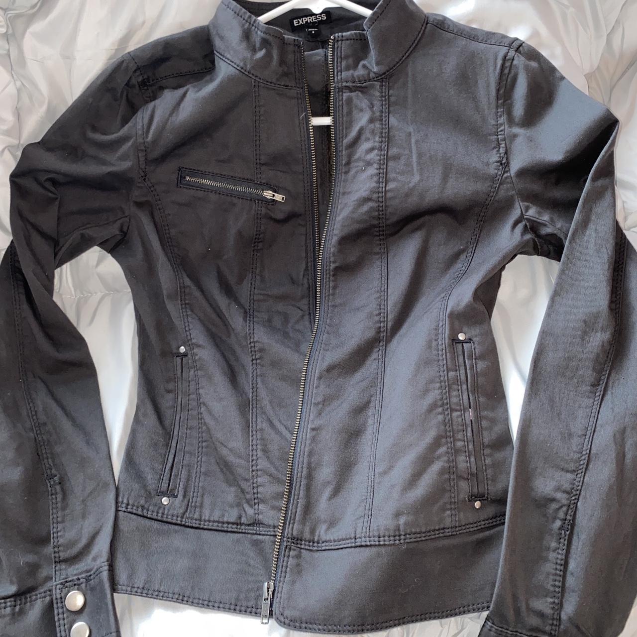 Express grey utility jacket Size 8 and best fits... - Depop