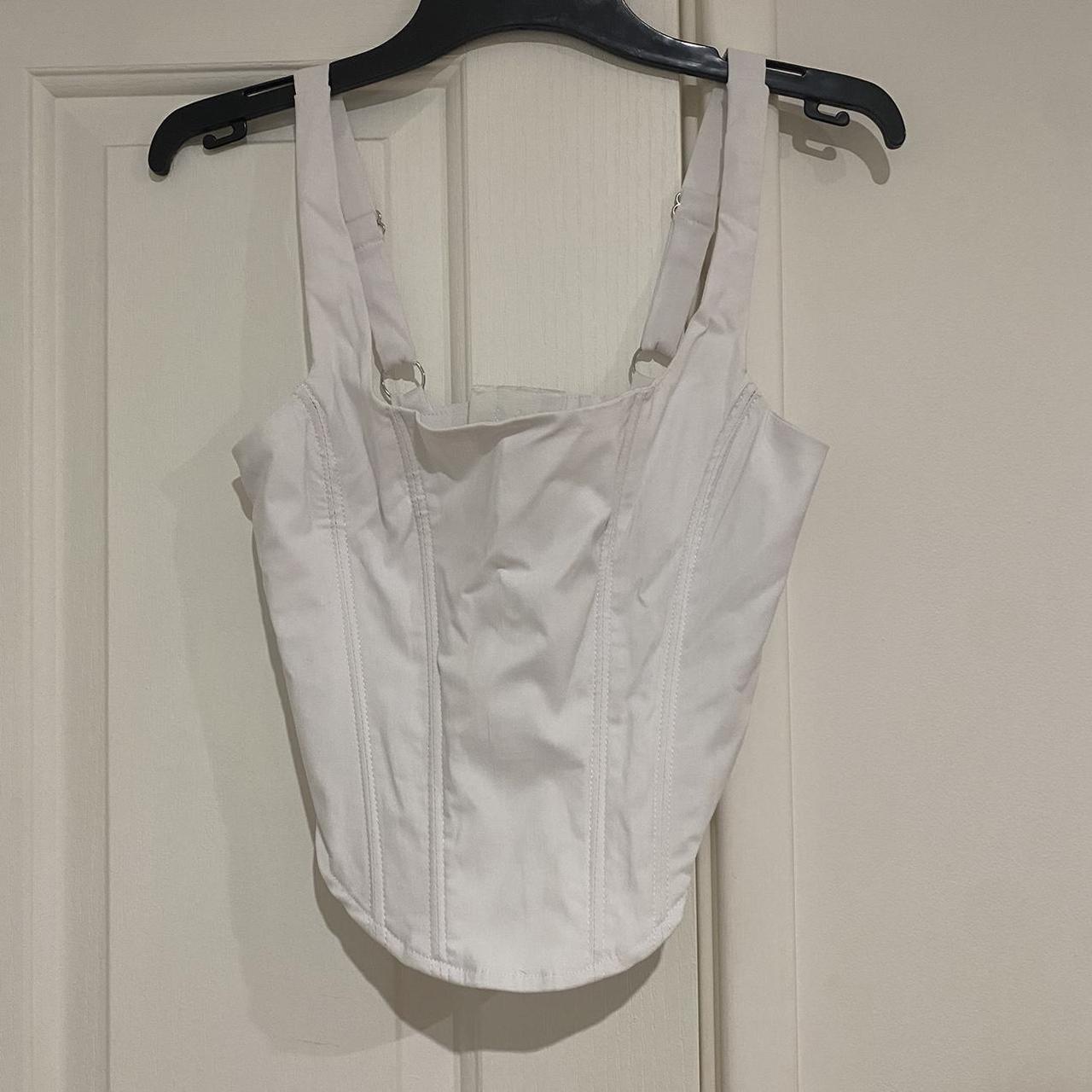 •white corset top 🪩 •only worn like once •message... - Depop