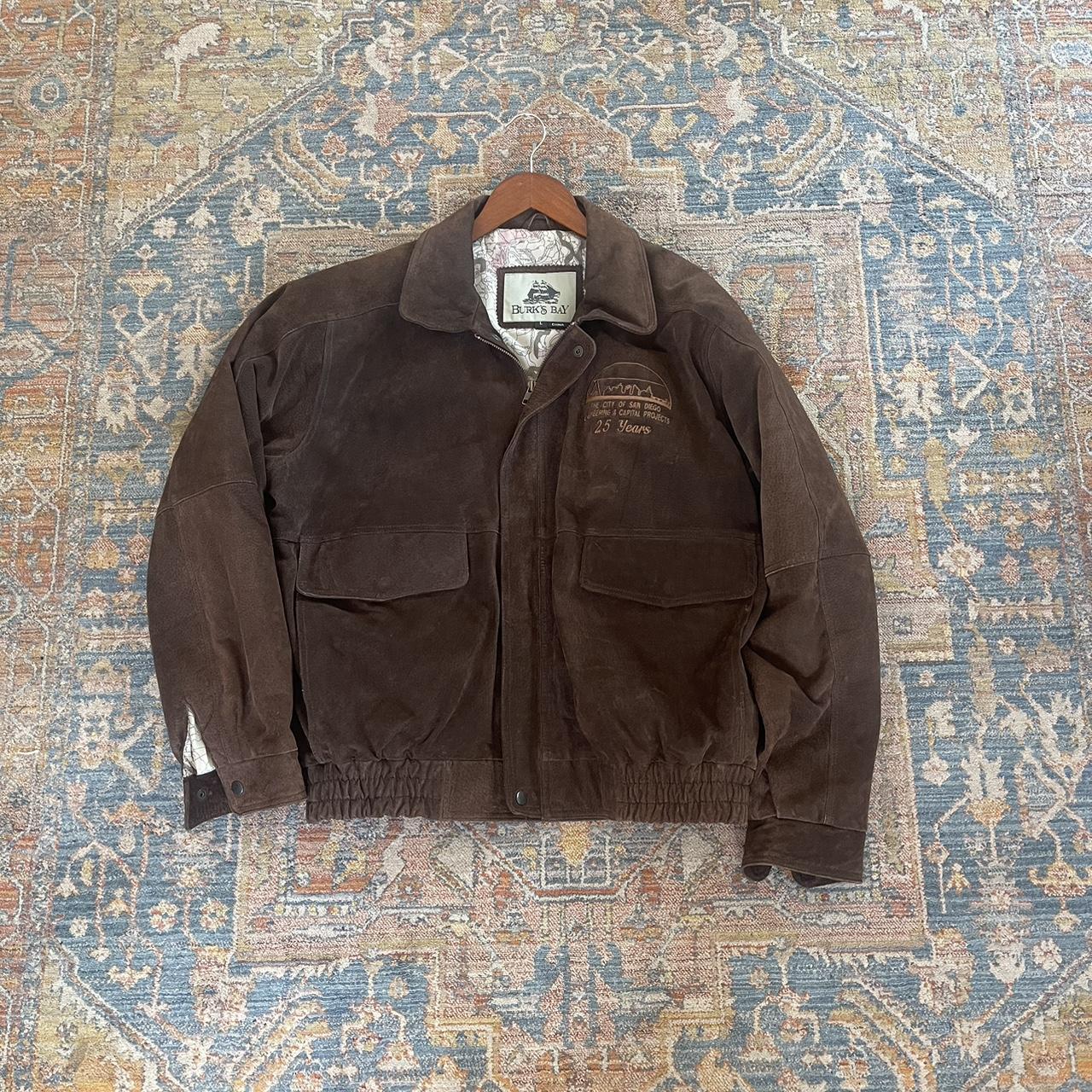 Men’s vintage 80s burks bay leather jacket size large - Depop