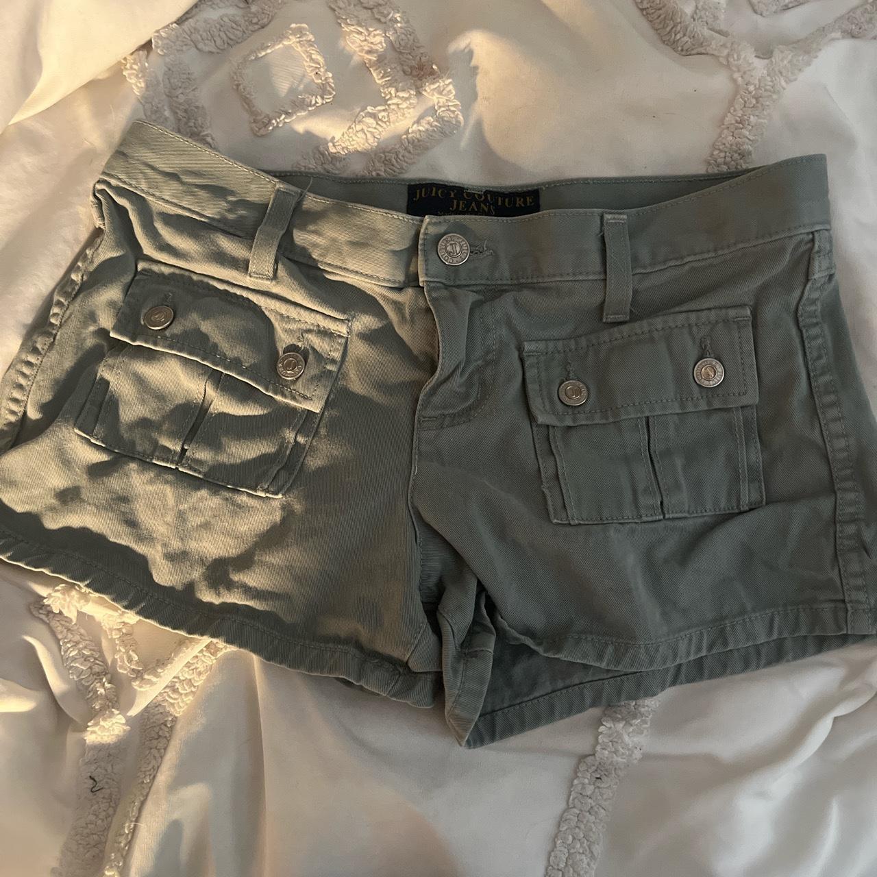 Juicy couture ,army green, jean shorts - Depop