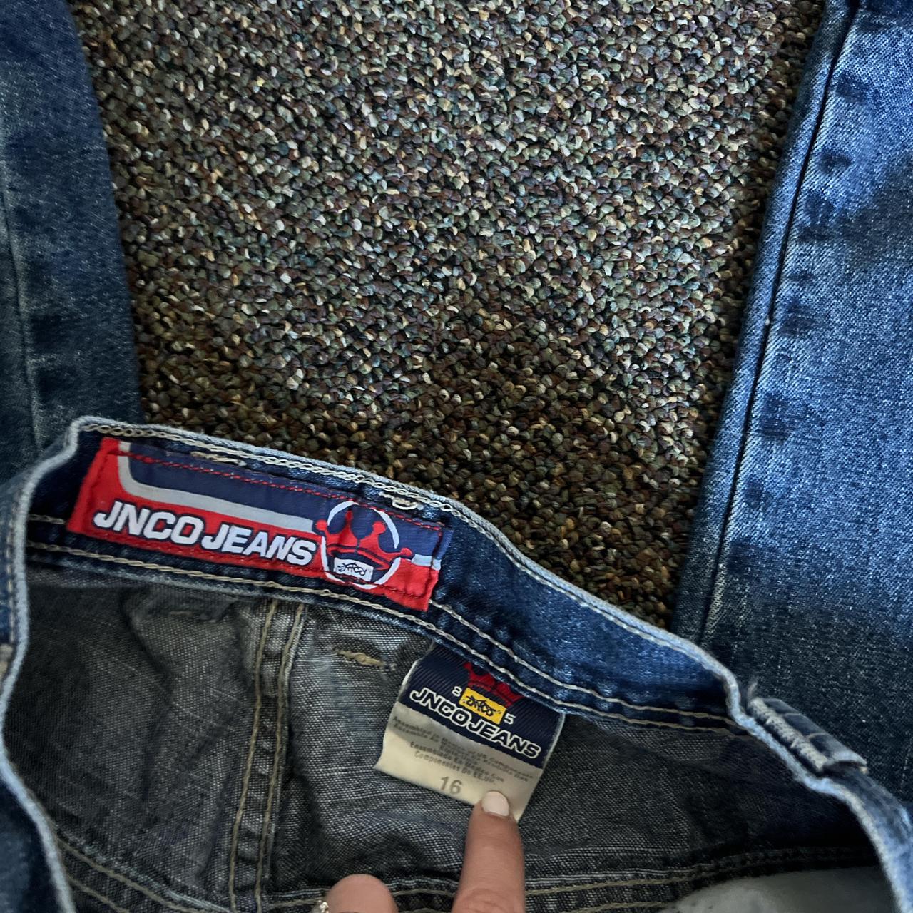 jnco jeans. blue dragon on pocket. tag says size 16.... - Depop