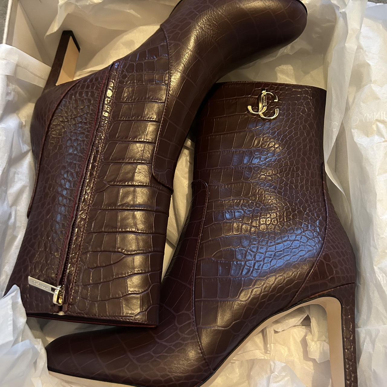 Jimmy choo mock croc ankle boots with JC signature... - Depop