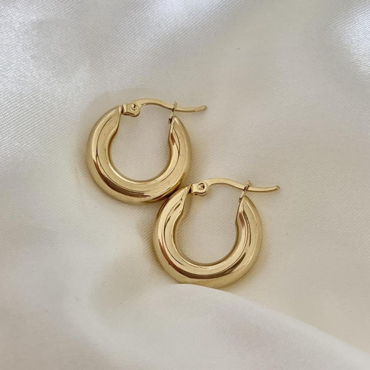 Gold Hoops 🤍 These super gorgeous gold hoops are... - Depop