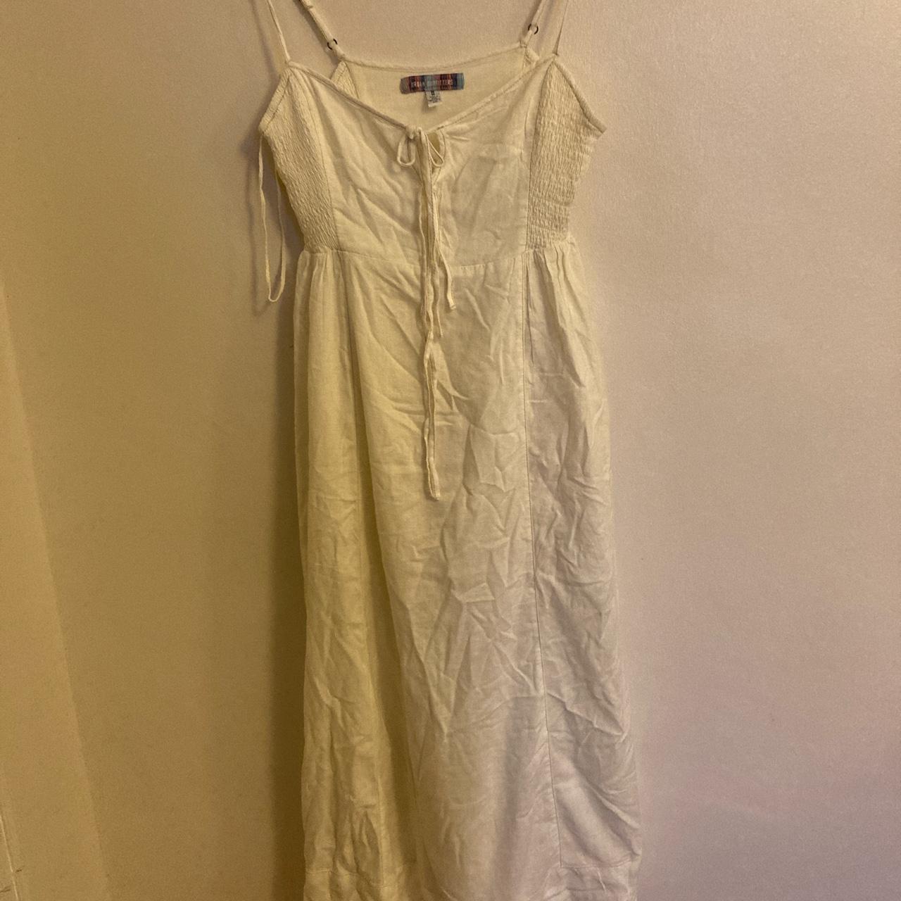 cream summer dress • maxi dress • pretty string... - Depop