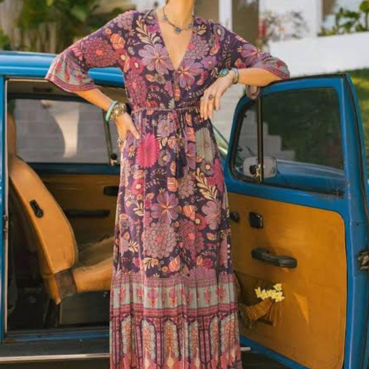 NINE LIVES BAZAAR - Lady Love Maxi Dress in Indigo... - Depop