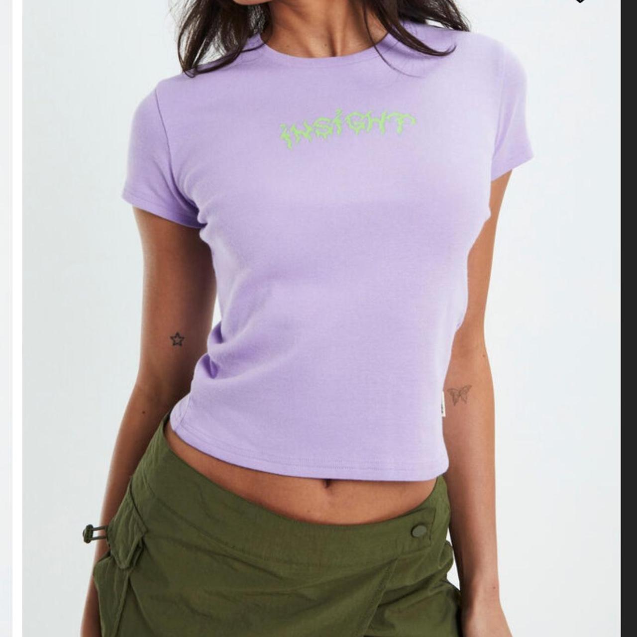 purple insight baby tee Worn twice but in perfect... - Depop