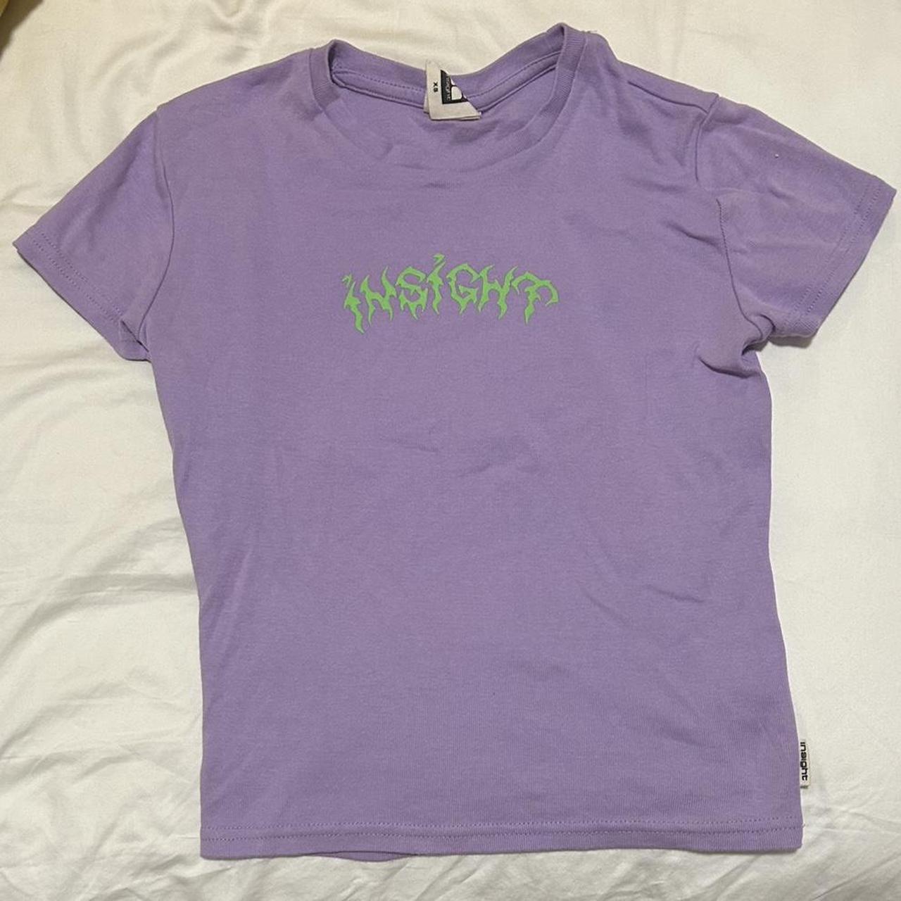 purple insight baby tee Worn twice but in perfect... - Depop