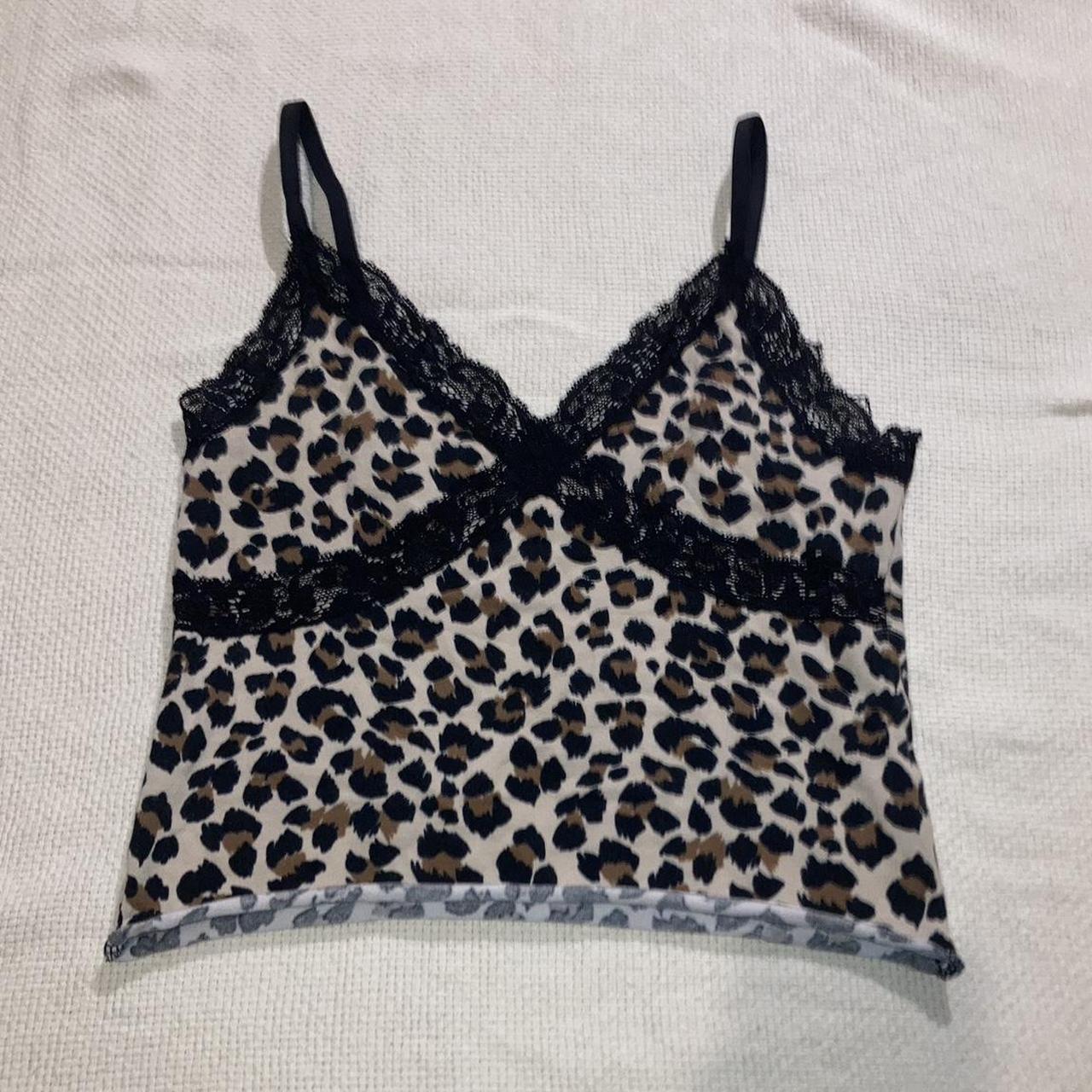 subdued leopard print black lace tank top so nice... - Depop