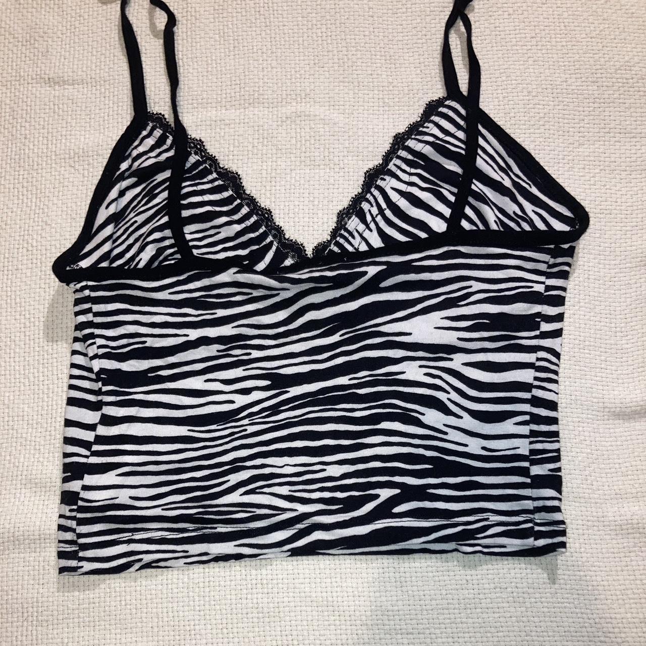 subdued zebra black lace tank top in size small so... - Depop