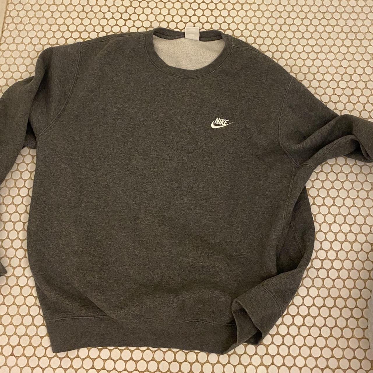nike large gray crew neck! super cute and comfy! i... - Depop