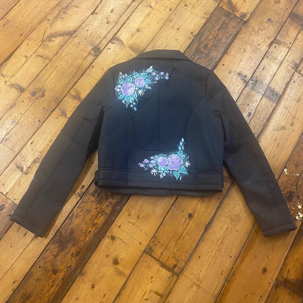 DROP DEAD Biker Jacket Hand painted Size 14 Price... - Depop